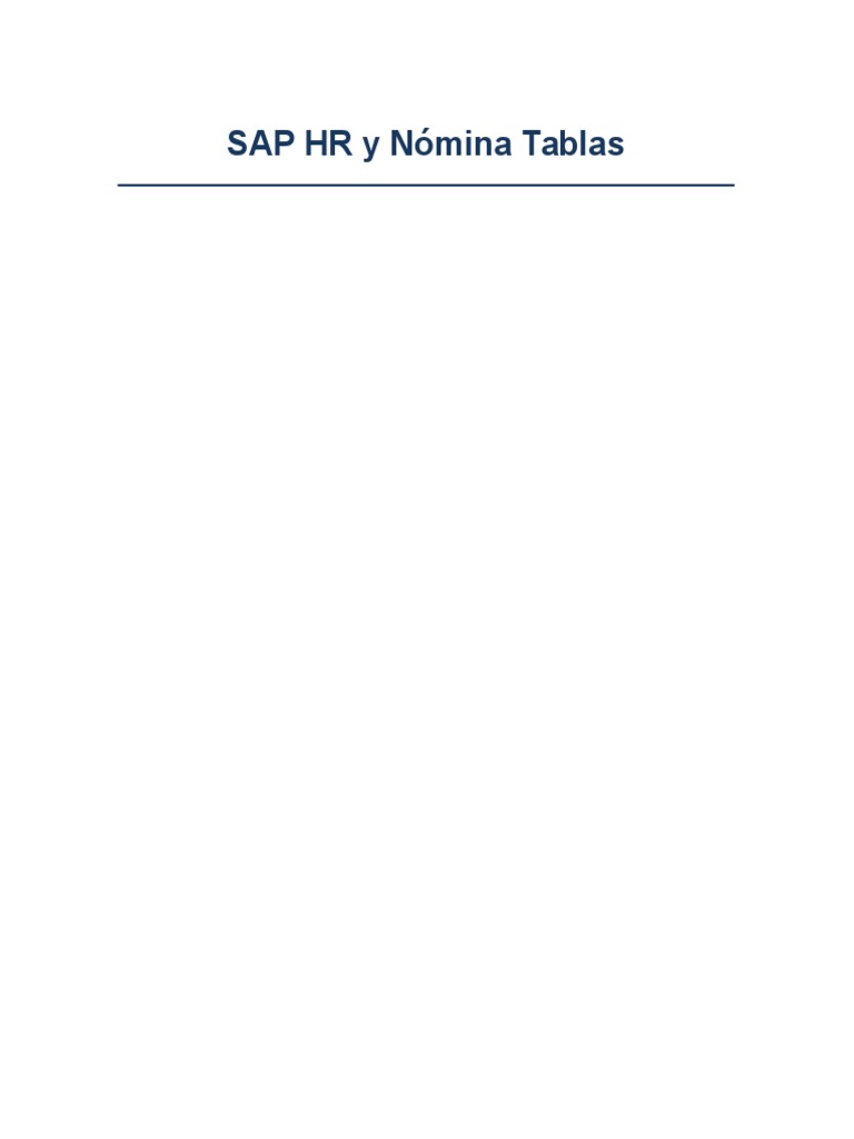 SAP HR y Nómina Tablas | PDF | Tecnología