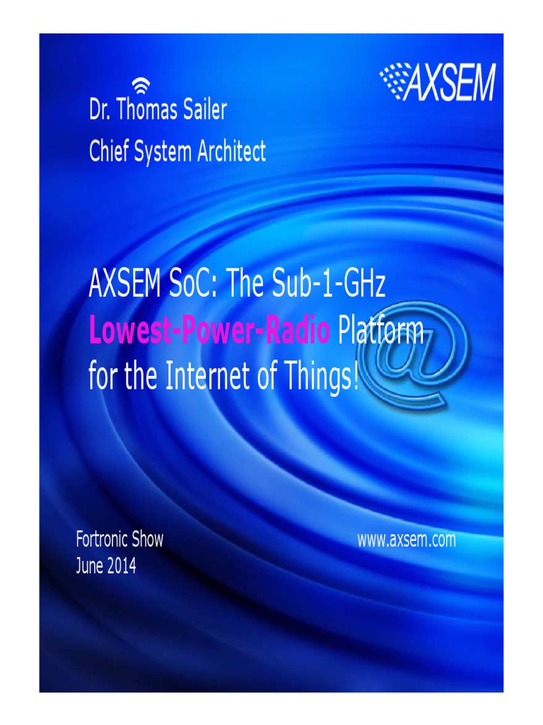 Axsem RF June14 | PDF | Ultra Wideband | Internet Of Things