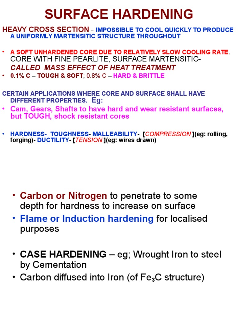 Surface Hardening Techniques | PDF | Steel | Materials Science