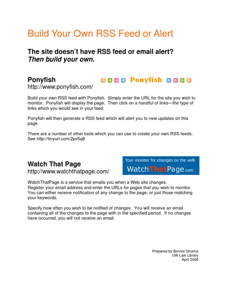 DIY RSS Feeds and Alerts Guide | PDF