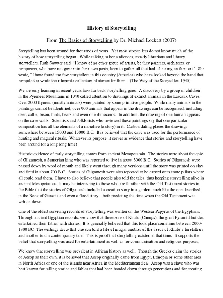 History and Origins of Storytelling | PDF | Storytelling | Homer