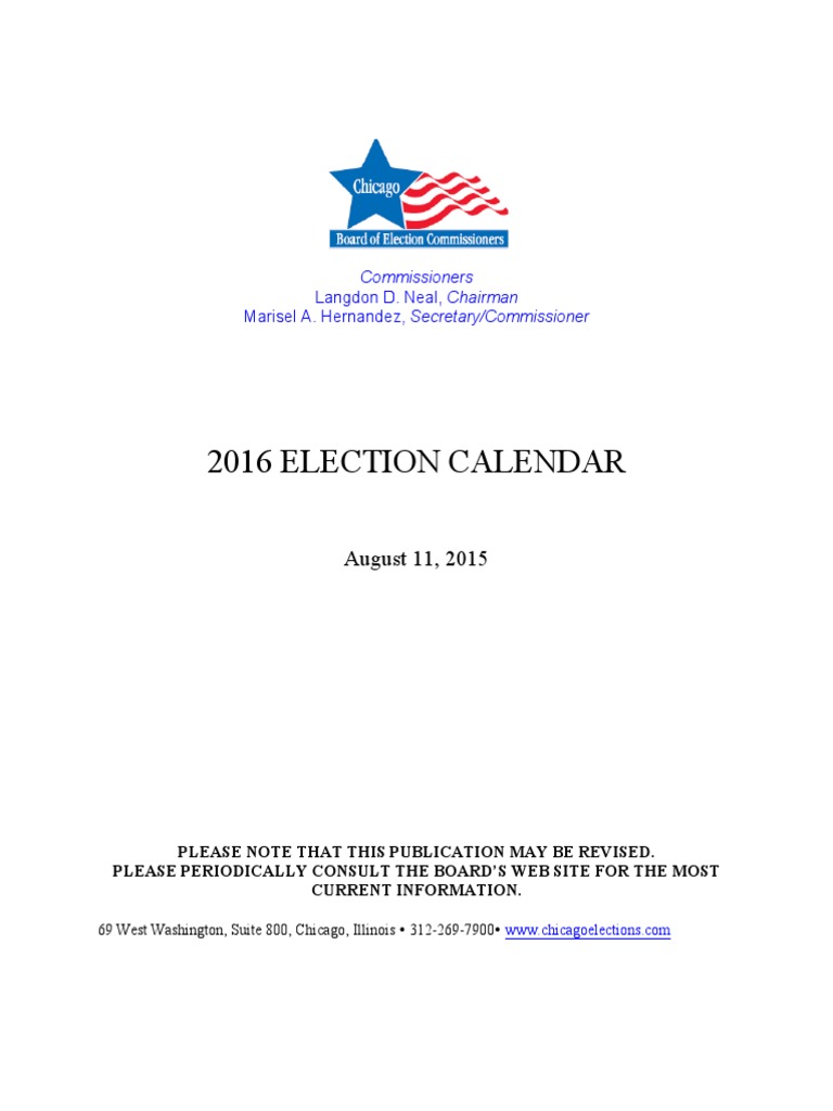 P2016 G2016 Election Calendar | PDF | Electoral College (United States ...