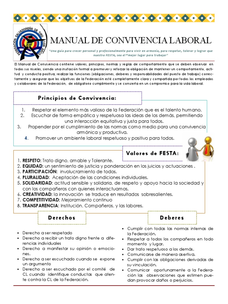 Manual de Convivencia Laboral | Descargar gratis PDF | Comportamiento | Justicia
