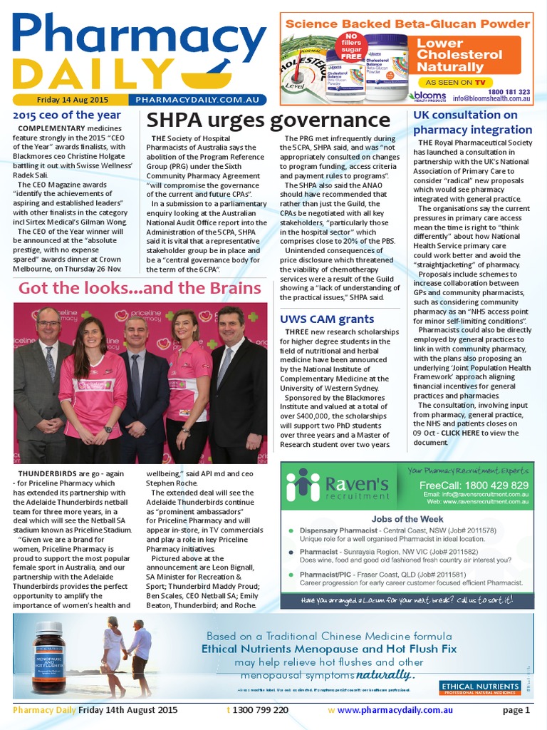 SHPA Urges Governance: Got The Looks... and The Brains | PDF | Pharmacy ...