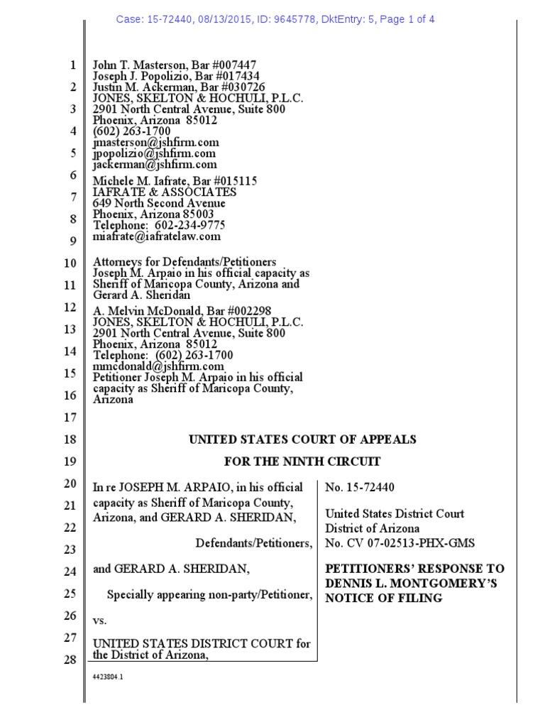 15-72440 - 5 - Petitioners Objection To Motion To Intervene | PDF | Joe ...