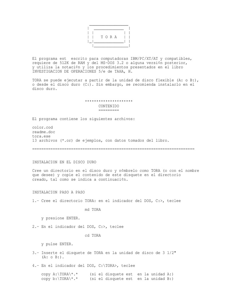 Instalación y Uso de TORA | PDF