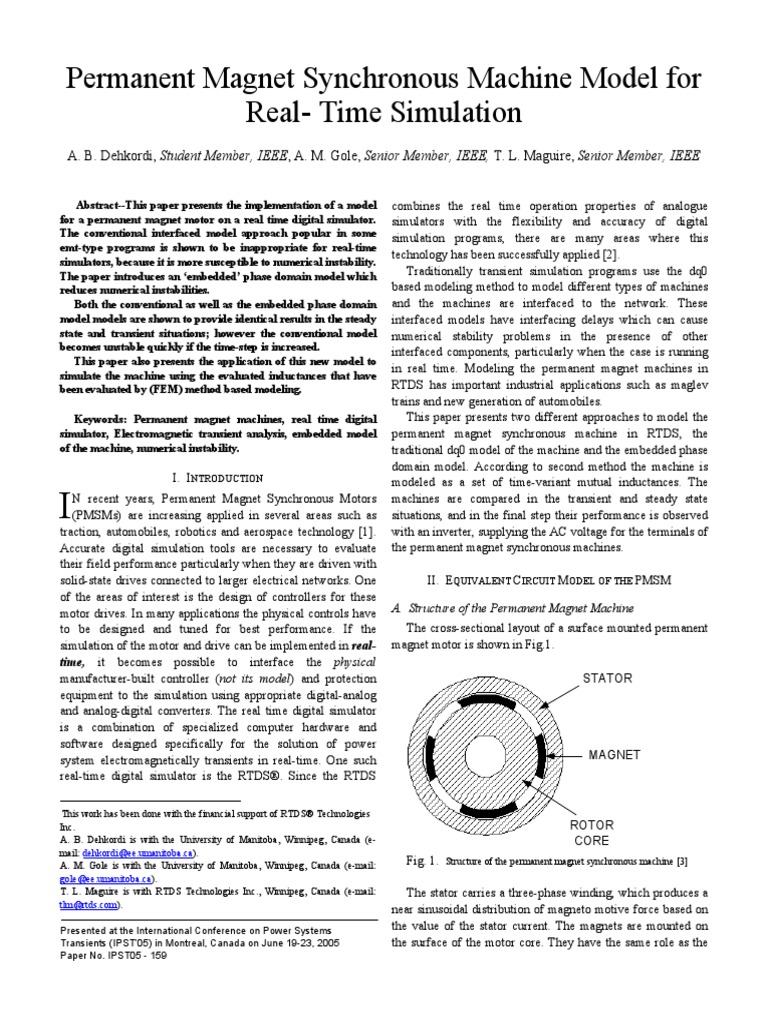 PM Machine Model For Simulation | PDF | Inductance | Matrix (Mathematics)