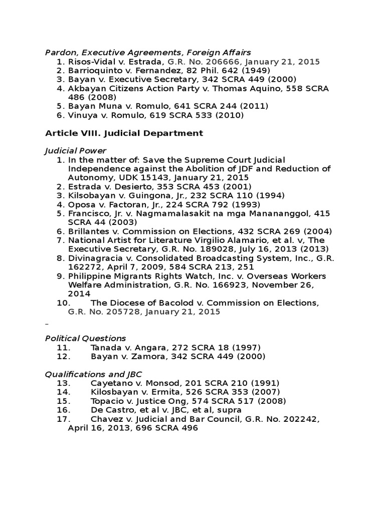 Key Supreme Court Cases on Judicial Power | PDF | Social Science | Law