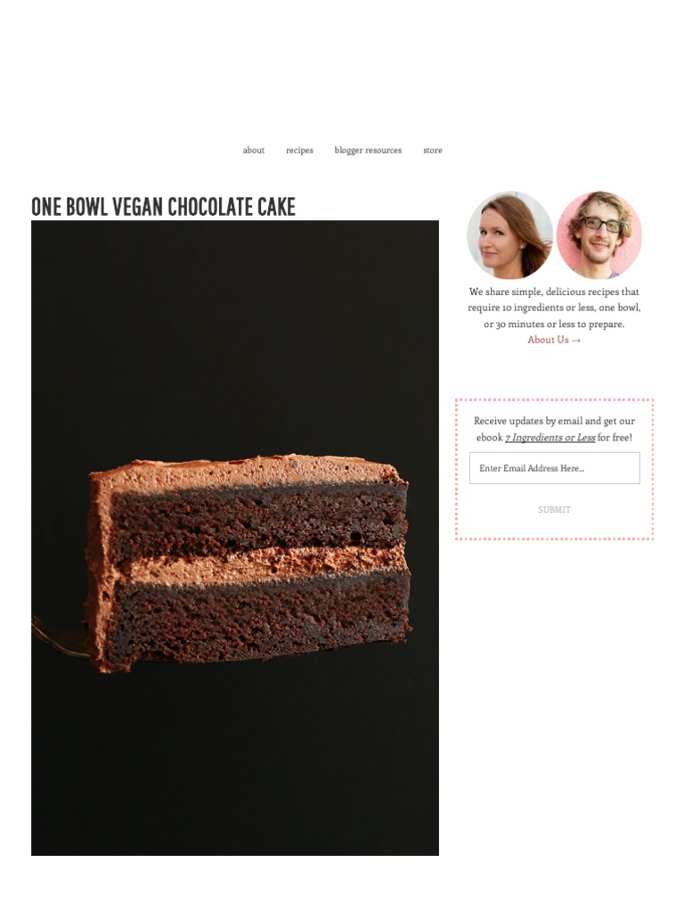 Simple Vegan Chocolate Cake - Minimalist Baker Recipes | PDF | Cakes ...