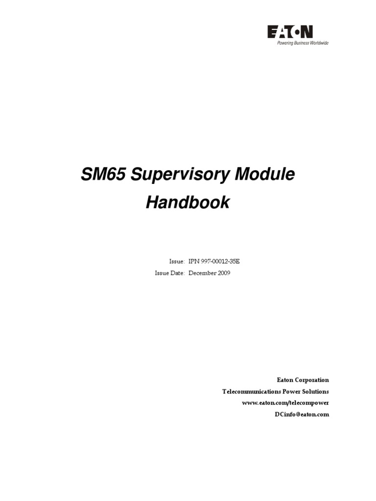 SM65 Supervisory Module Handbook E2 LTR | PDF | Electrical Connector ...