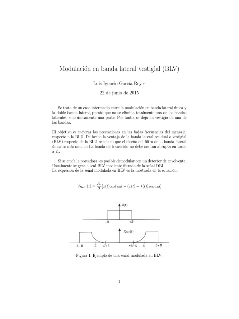 Modulación BLV: Ventajas y Fórmulas | PDF | Ingeniería Electrónica ...