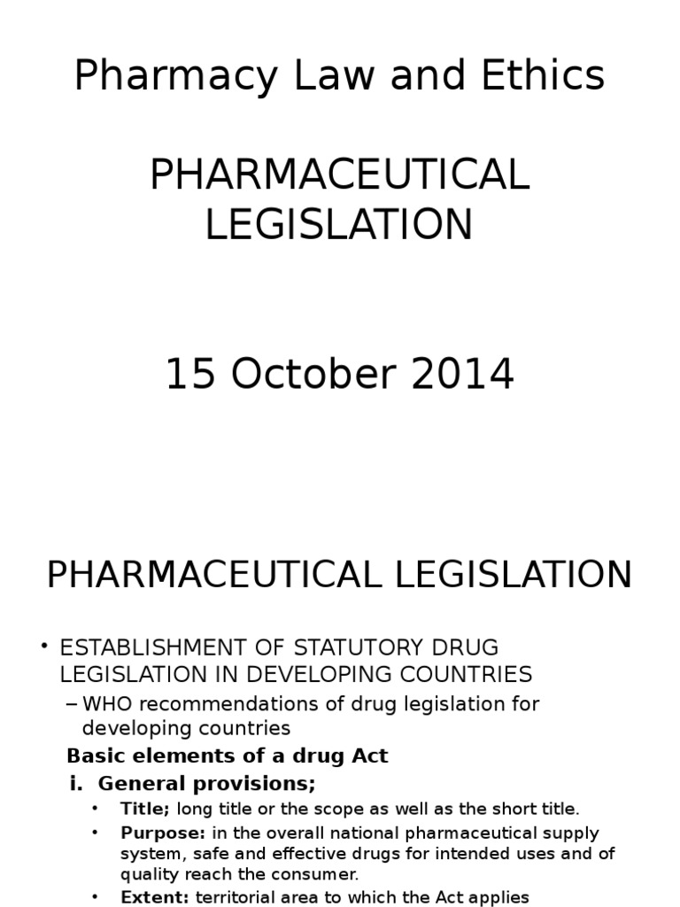 Pharmaceutical Legislation | PDF | Policy | Pharmaceutical Drug