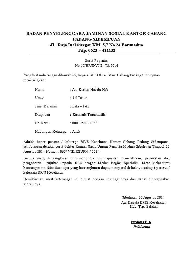 Surat Rujukan BPJS - Docx 2 | PDF