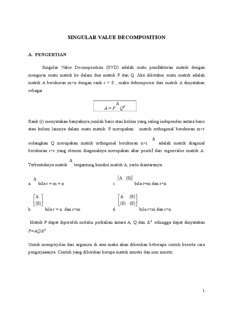 Singular Value Decomposition Pdf