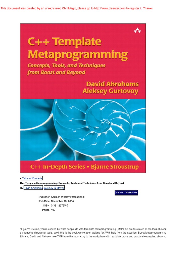 C Template Metaprogramming Concepts Tools And Techniques From Boost And Beyond Pdf Pdf 