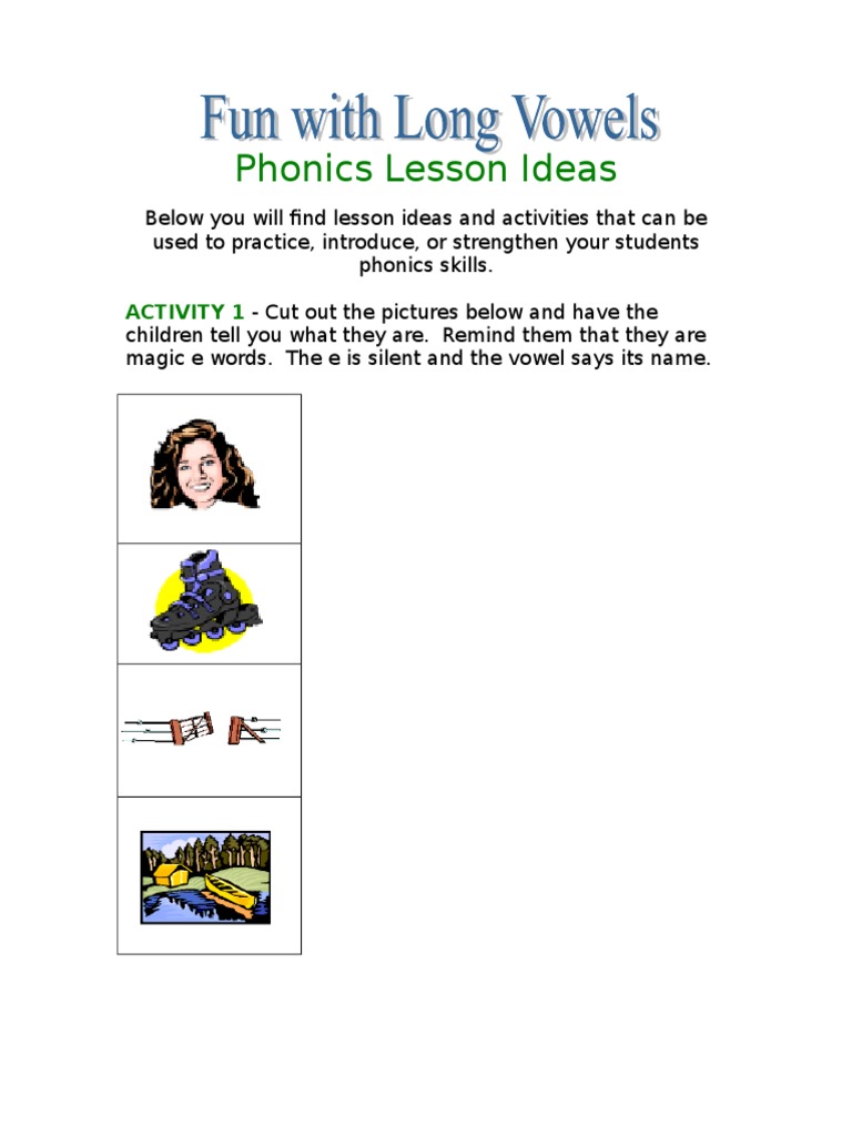 Fun With Long Vowels | PDF | Phonics | Rhyme