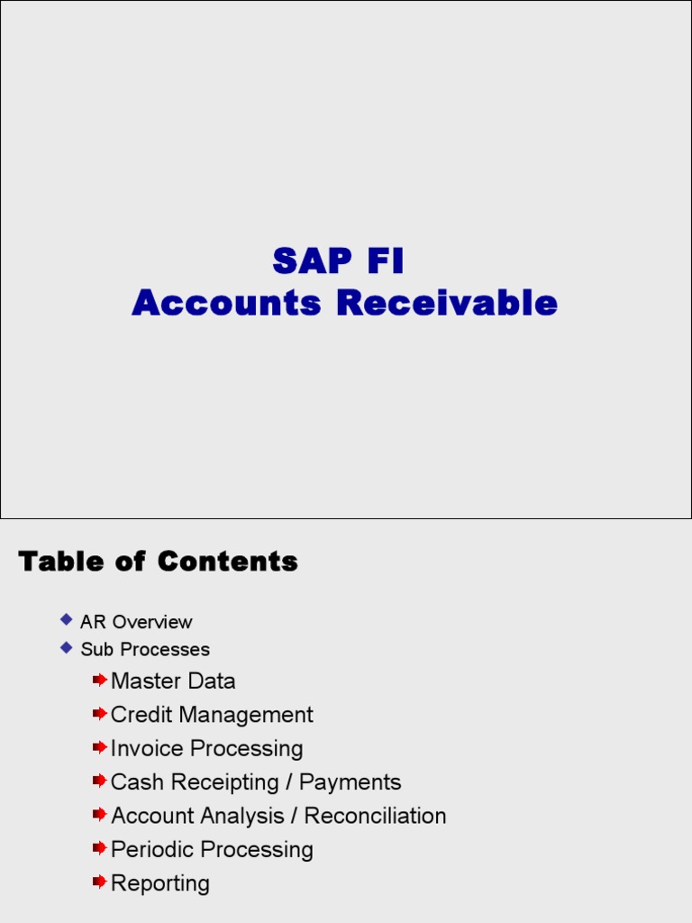 SAP Accounts Receivable Process Overview | PDF | Debits And Credits ...