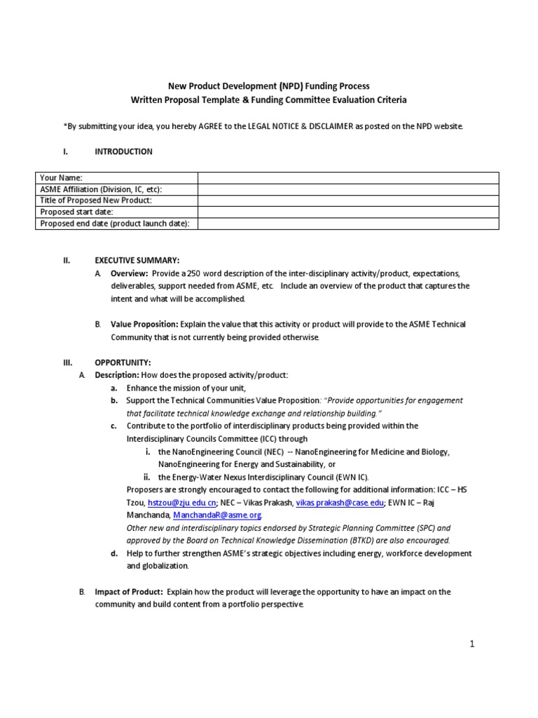 NPD Funding Process Template | PDF | Employment | Business