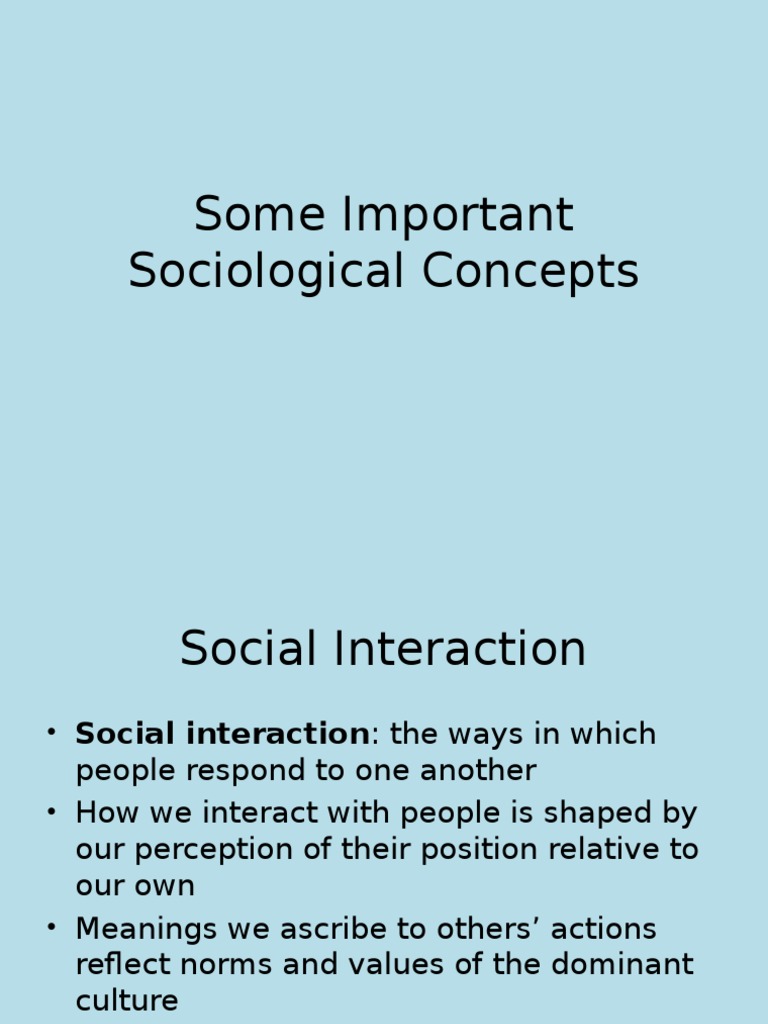 201.03 Important Sociological Concepts | Sociology | Institution