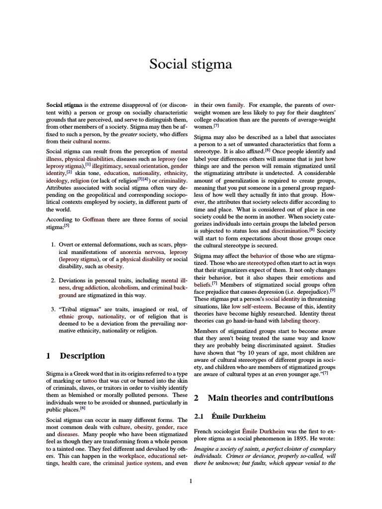 Social Stigma | PDF | Social Stigma | Psychology