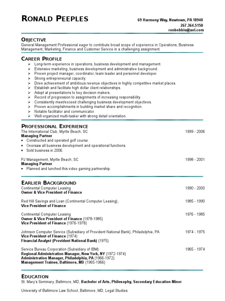 Executive Career Overview | PDF