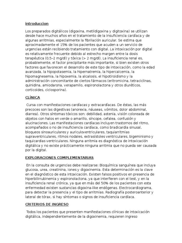 Digitalicos Intoxication Digitalicos | PDF | Arritmia cardiaca ...