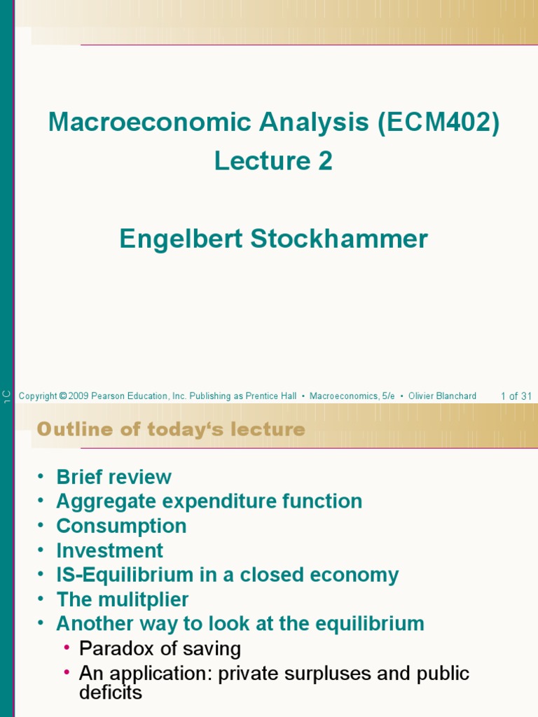 Macroeconomic Analysis (ECM402) Engelbert Stockhammer | PDF | Government Budget Balance ...
