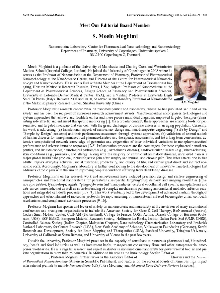 S. Moein Moghimi: Meet Our Editorial Board Member | PDF | Nanomedicine ...