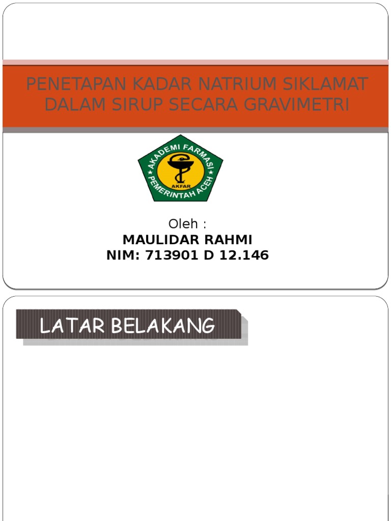 Kadar Natrium Siklamat dalam Sirup | PDF | Kesehatan Holistik