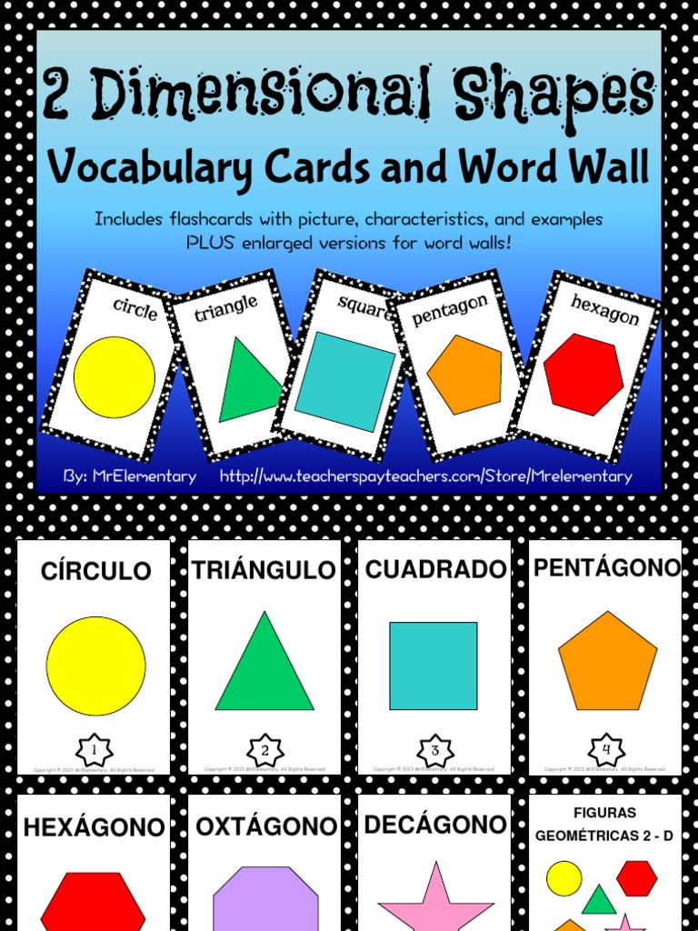FlashCards Figuras Geométricas 2 D | PDF | All Rights Reserved | Vocabulary