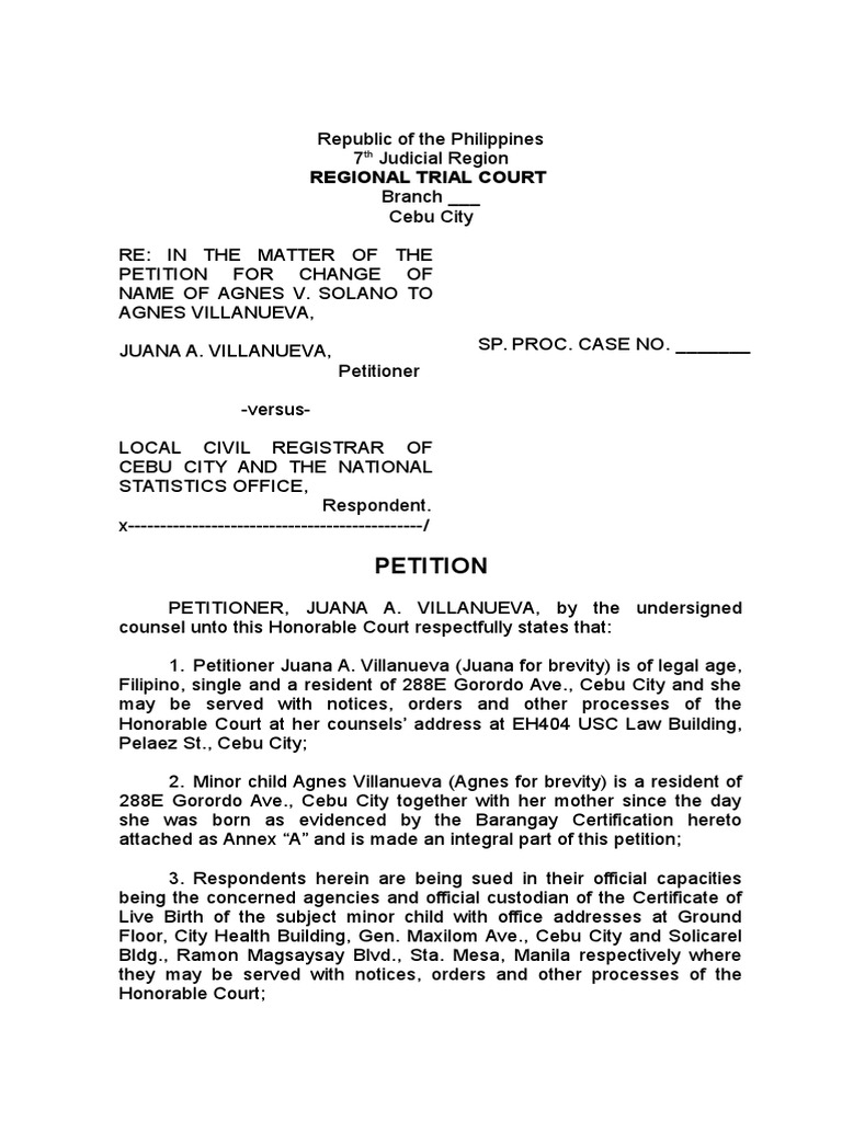 Petition for Change of Name | Affidavit | Notary Public