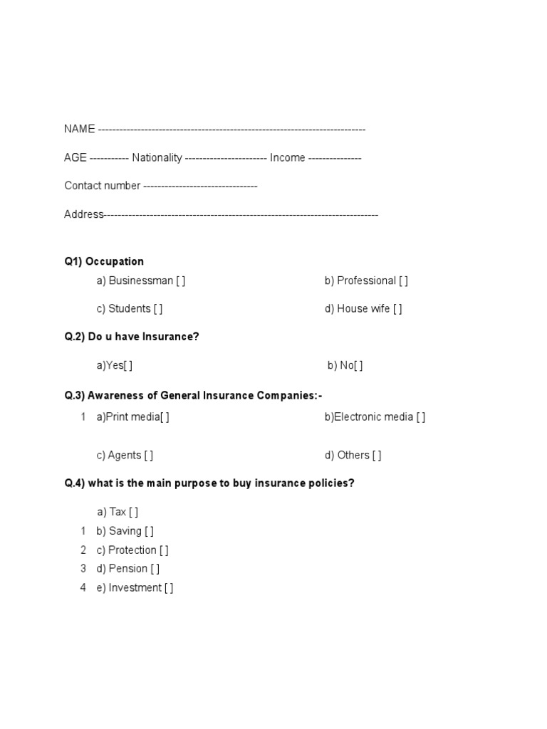 Insurance Buyer Survey | PDF | Computers