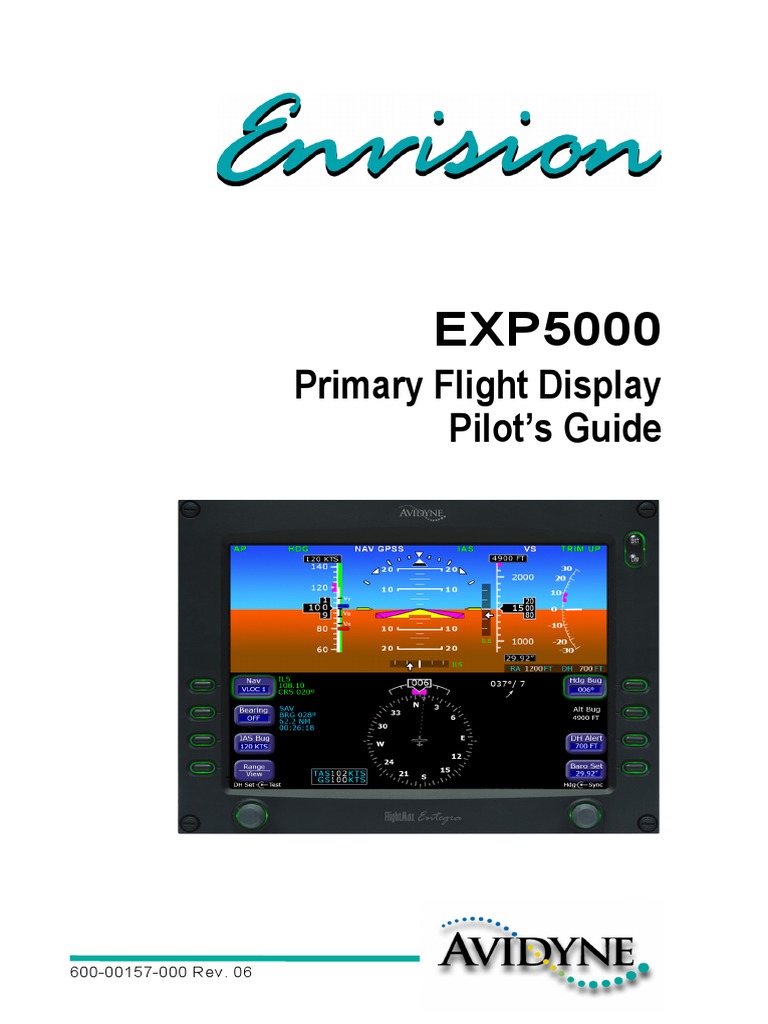 Avidyne Envision EXP5000 Primary Flight Display Pilot's Guide - Avidyne ...