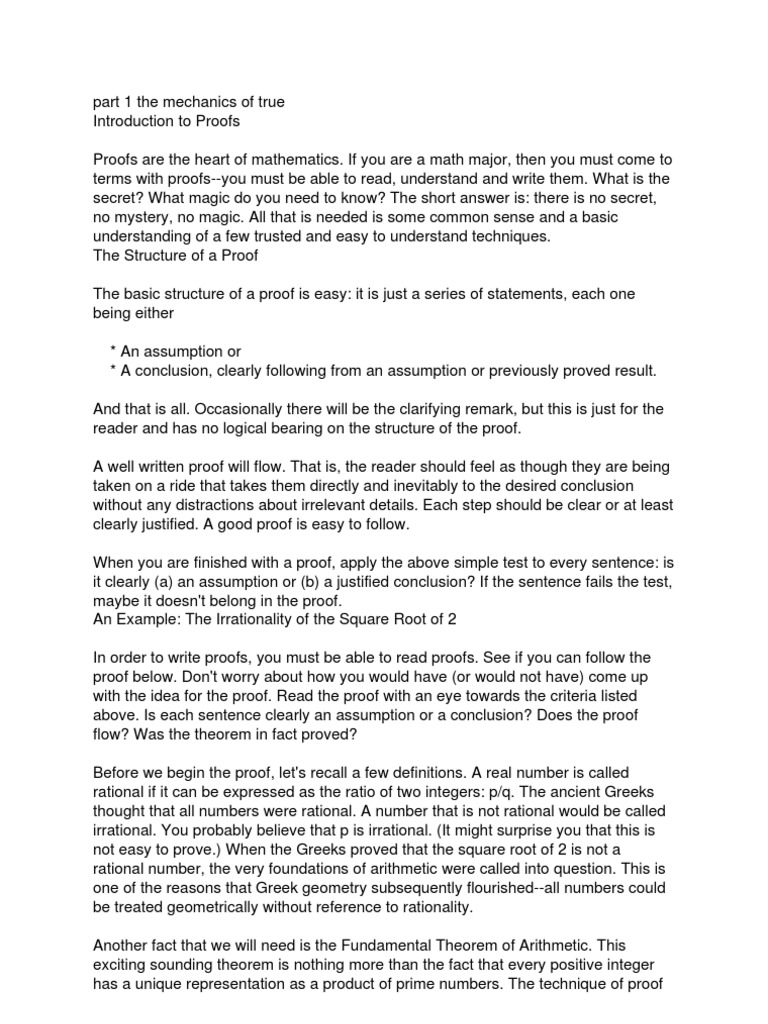 Mathematical Proof Pdf Mathematical Proof Numbers