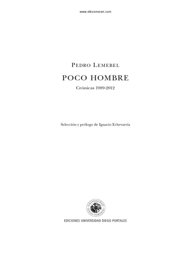 Poco Hombre - Lemebel | PDF | Homosexualidad | LGBT
