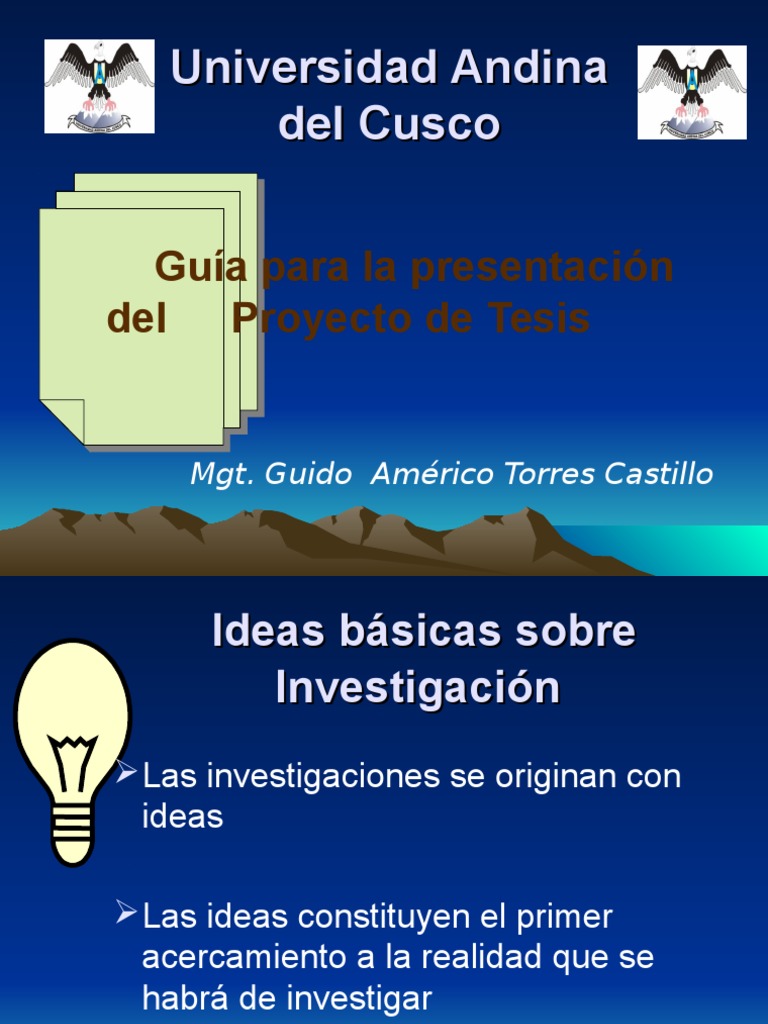 Guia de Presentacion de Proyecto de Tesis | PDF | Hipótesis | Teoría