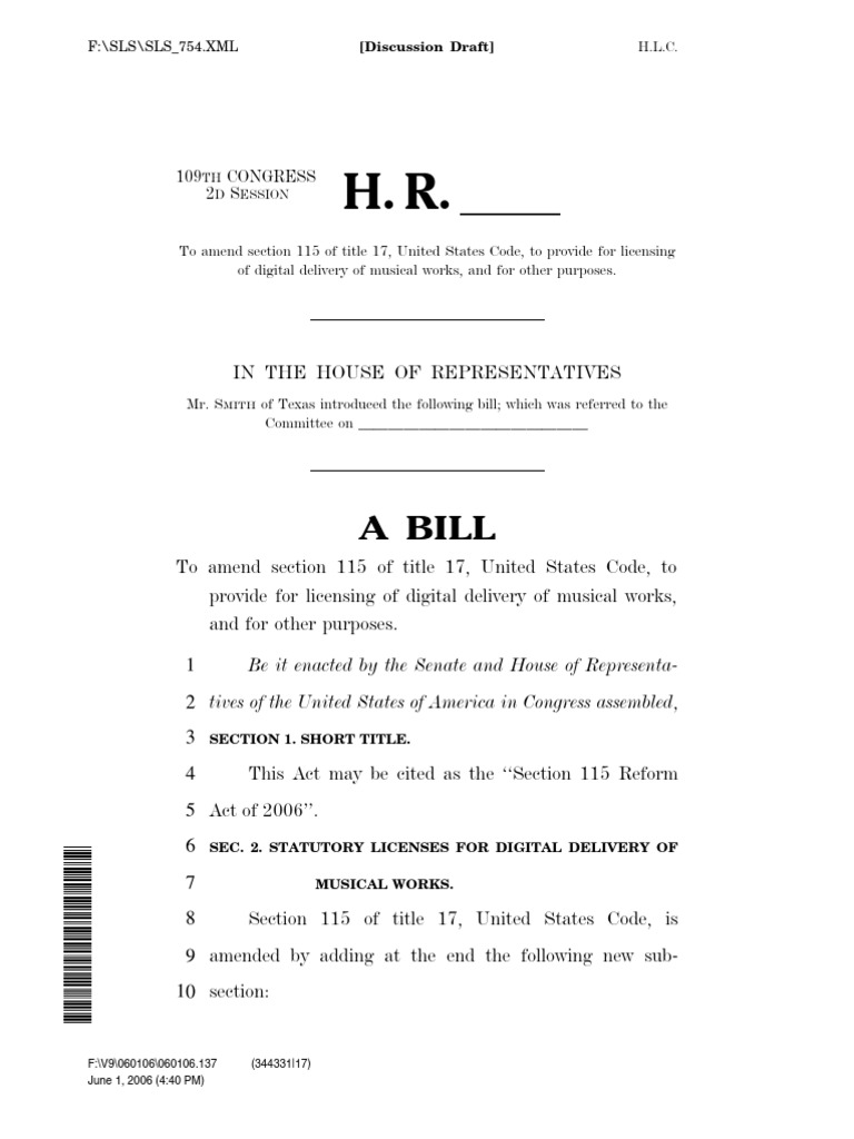 A Bill: 109 Congress 2 S | PDF | Royalty Payment | United States Code