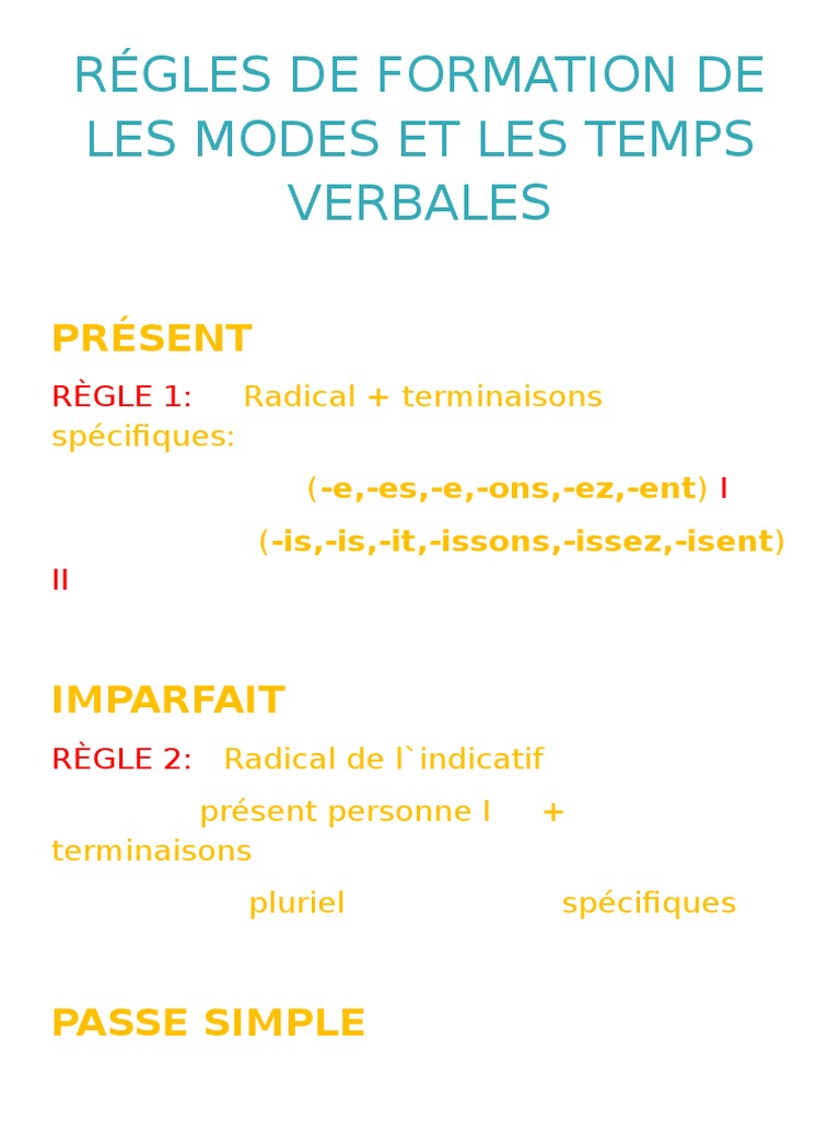 Règles des Temps et Modes Verbaux | PDF | Verbe | Typologie linguistique