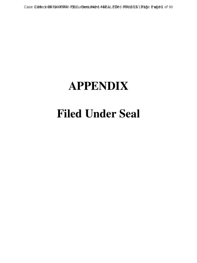 Sealed Appendix for Case 08-700C | PDF | Courtroom | Writ