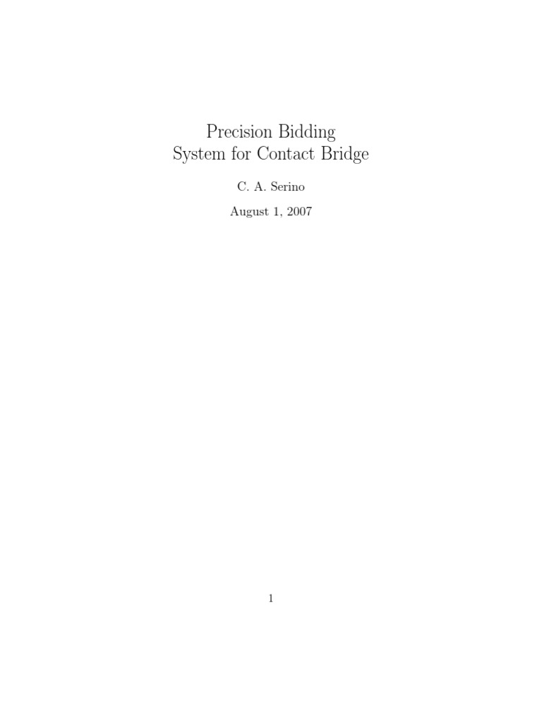 Precision Bridge | PDF | Plain Trick Games | Trick Taking Card Games