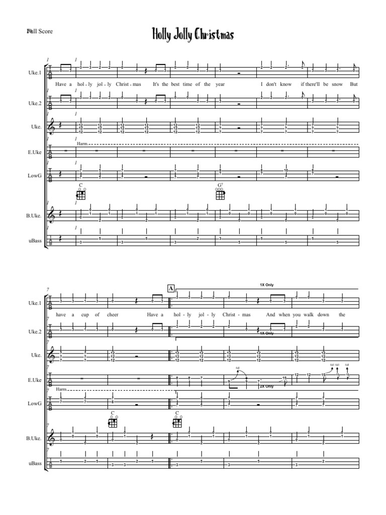 A Holly Jolly Christmas Ukulele - Score and Parts | PDF | Summer ...