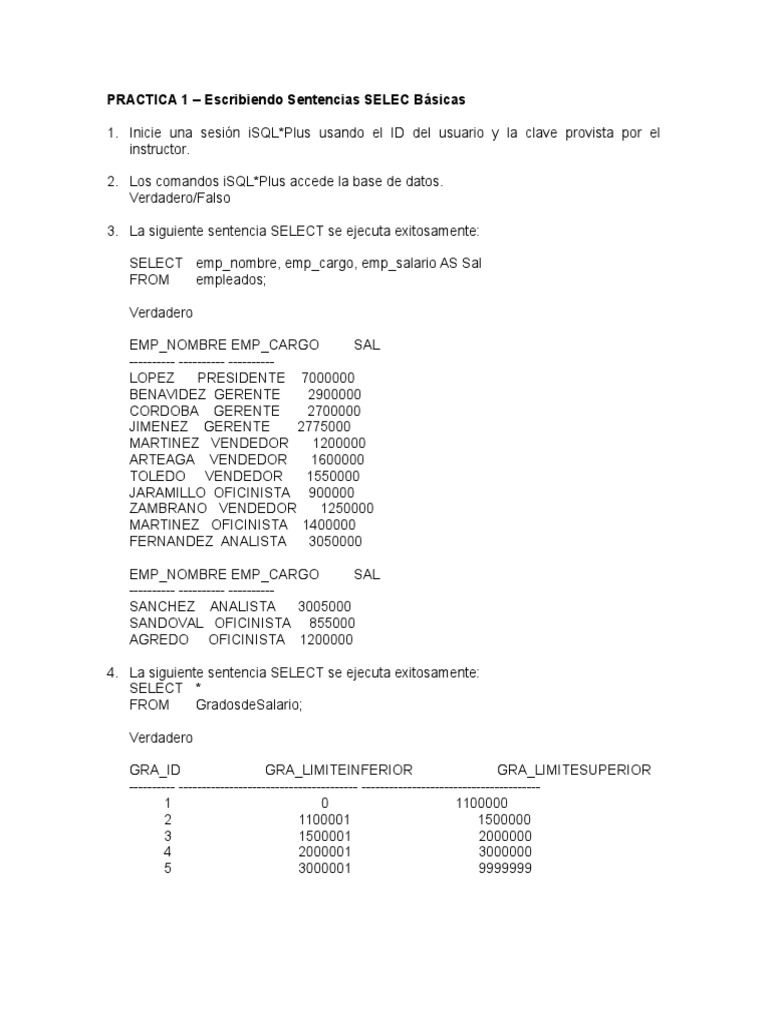 Consultas SQL Básicas y Avanzadas | PDF | SQL | Tabla (base de datos)