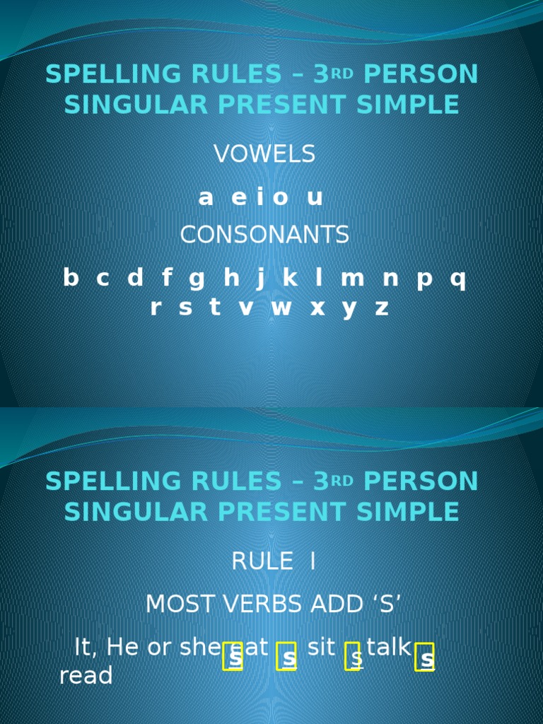 Spelling Rules - 3rd Person Present Simple | PDF