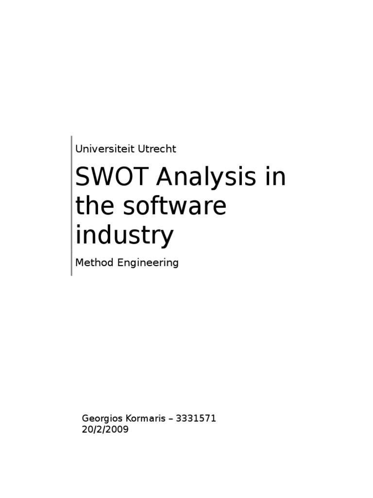 SWOT Analysis in The Software Industry | PDF | Swot Analysis ...