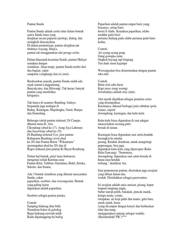 Pantun Sunda | PDF | Klasik