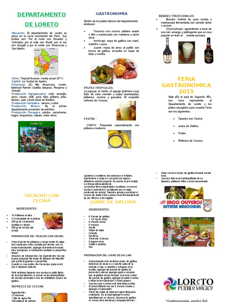 Triptico de Loreto | PDF | Comida y bebida | Cocina