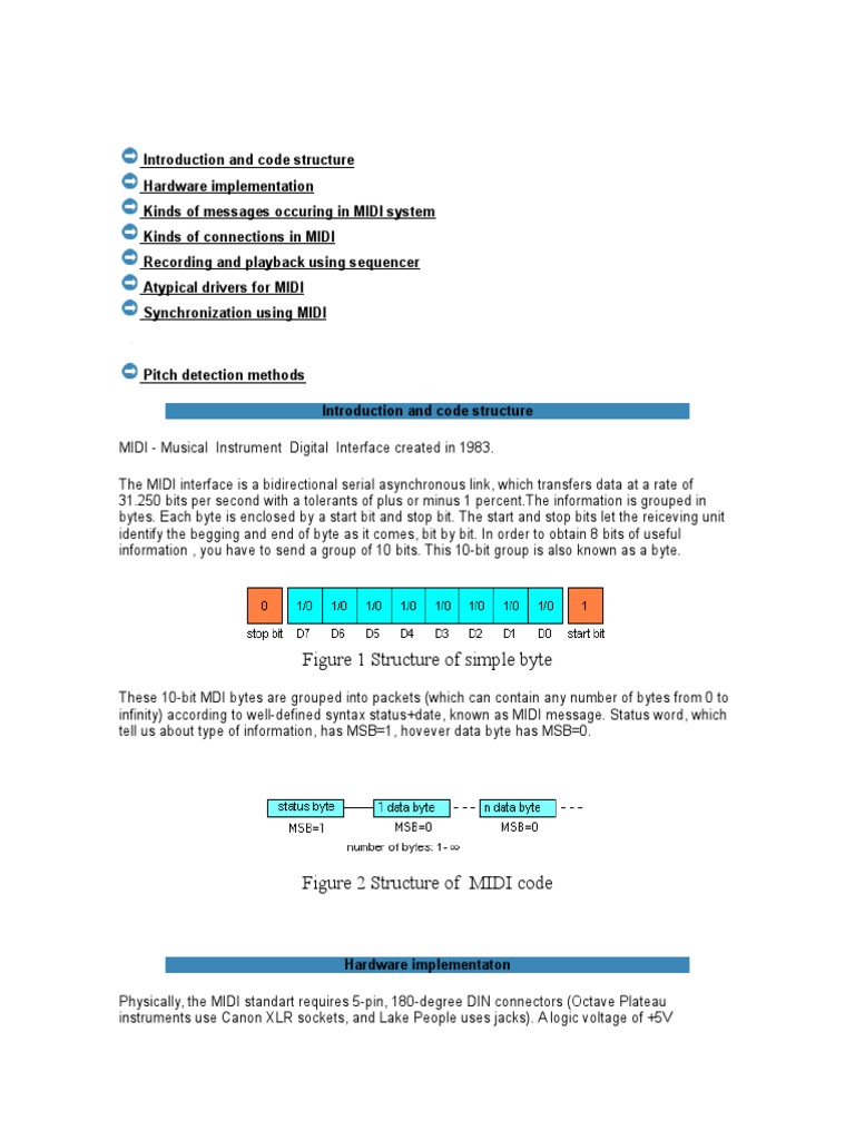 Figure 1 Structure of Simple Byte | PDF | Synthesizer | Bit