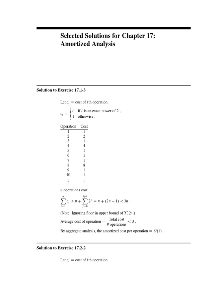 Introduction To Algorithms, Cormen Et Al, Chap17 Solutions | PDF ...