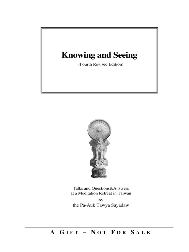 Knowing and Seeing | PDF | Four Noble Truths | Buddhist Philosophical ...