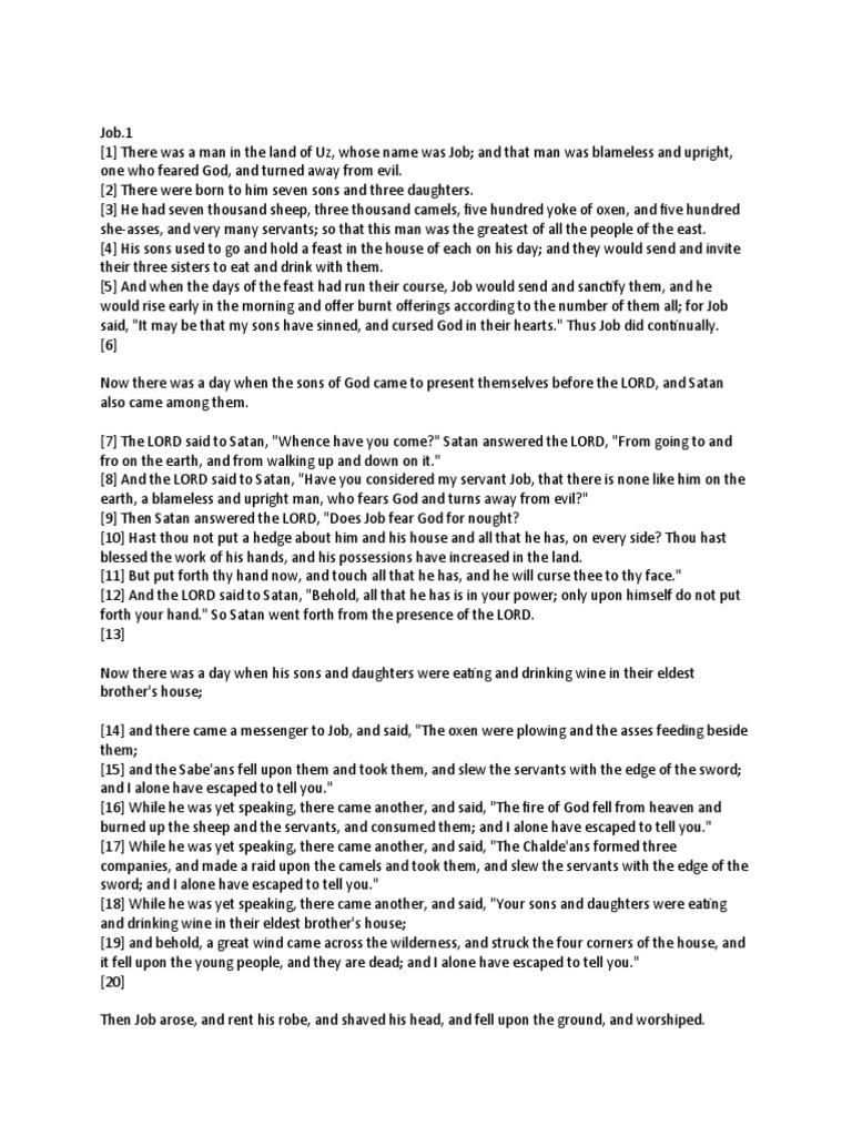 Book of Job Full Text | PDF | Book Of Job | Satan